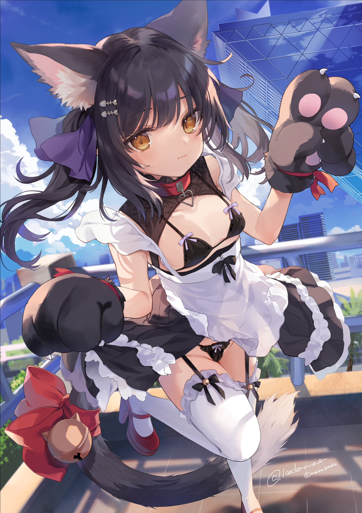 tamano kedama iga sutora animal ears bra loli nekomimi pantsu skirt lift stockings tail ...
